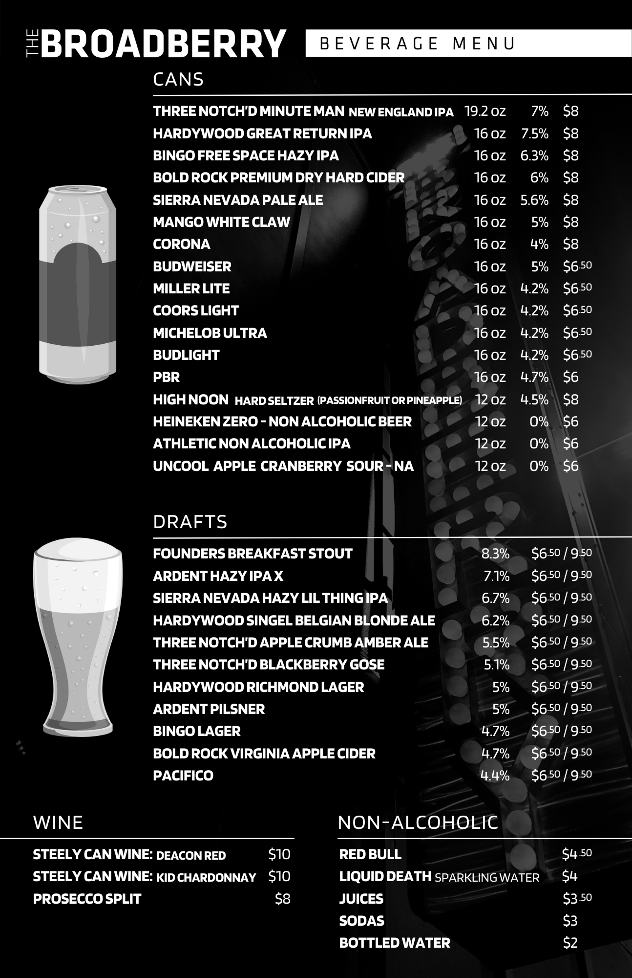 Menu | Richmond's Top Music & Special Events Venue | VA